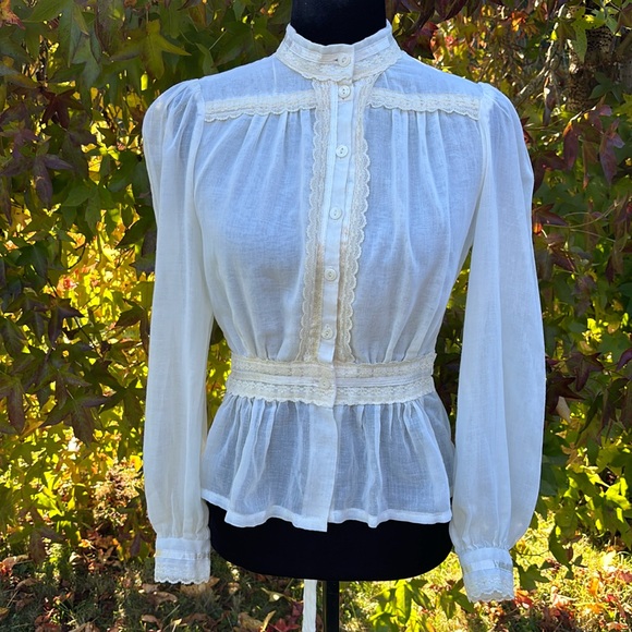 Gunne Sax | Tops | Vintage Lace Trimmed Top | Poshmark